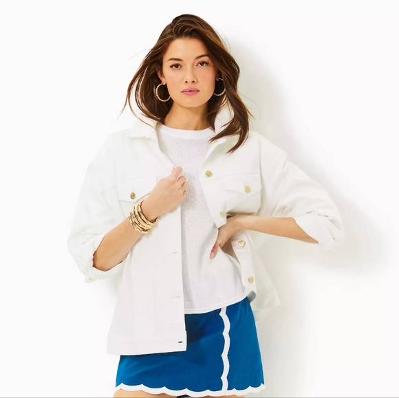 Lilly Pulitzer | Jackets & Coats | Lilly Pulitzer Brixley Denim Jacket ...